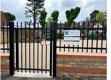 Jacksons Fencing secures Kingdom Hall with vertical railings | Security ...